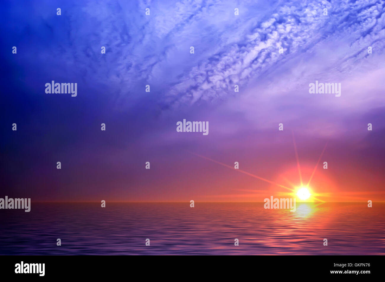Ocean sunrise background image Stock Photo - Alamy