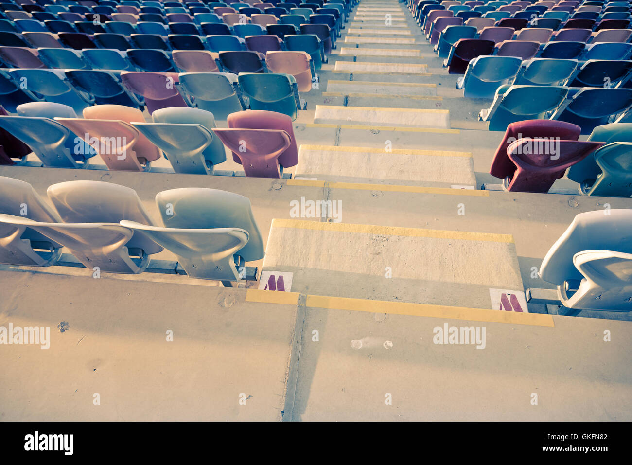 Retro Stadium Seats Stock Photo - Alamy