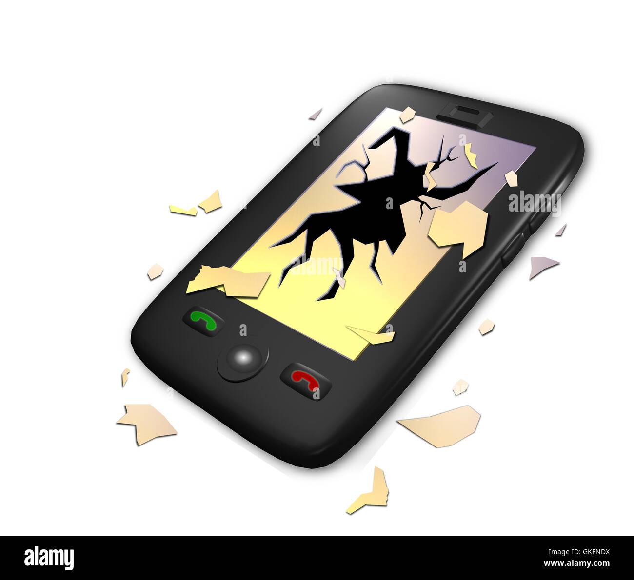 Broken smartphone illustration hi-res stock photography and images - Alamy