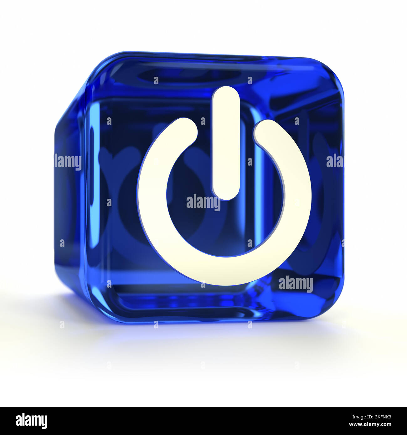 Blue Power On Icon Stock Photo - Alamy