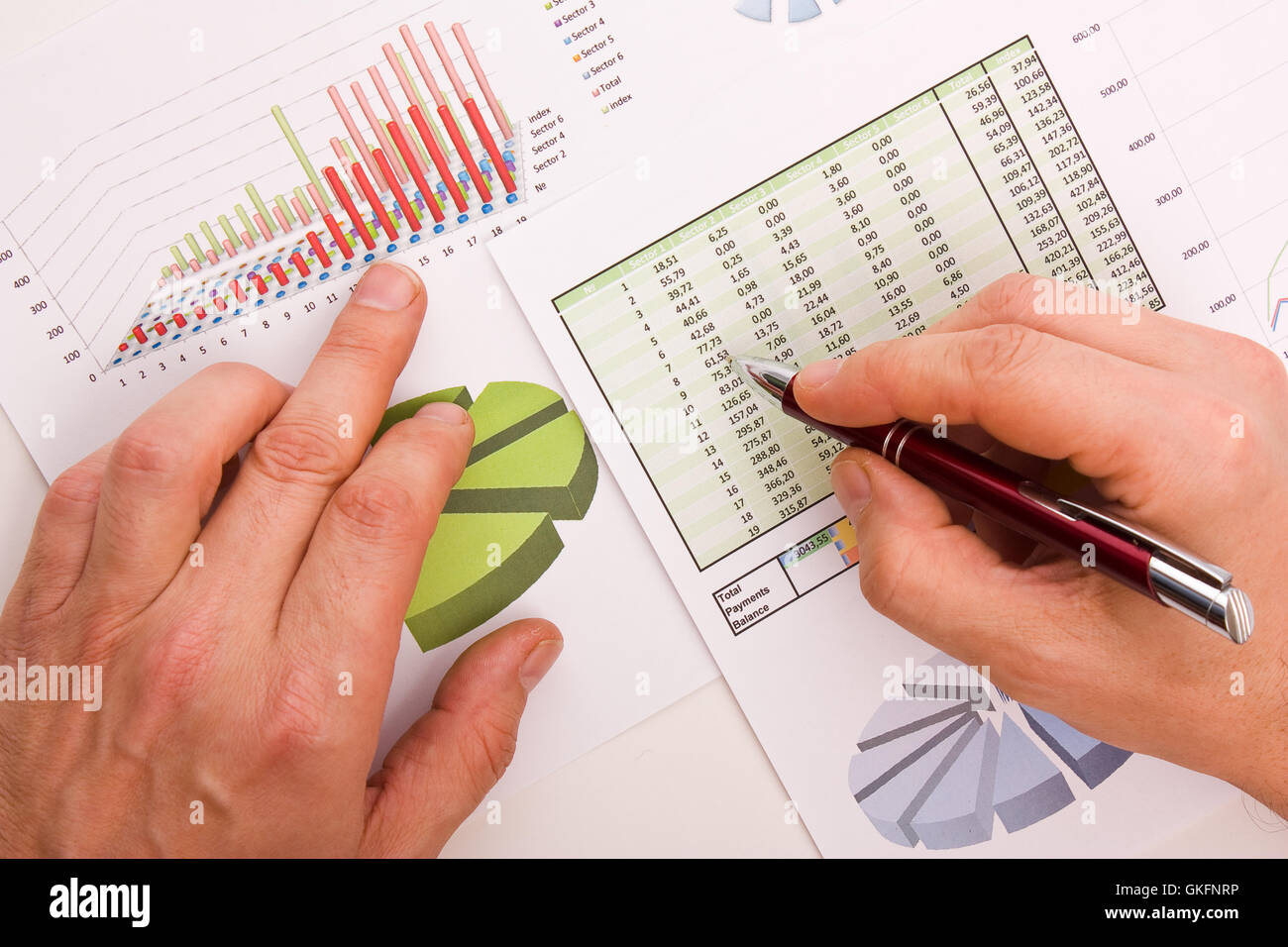 Graphs tables and documents Stock Photo - Alamy