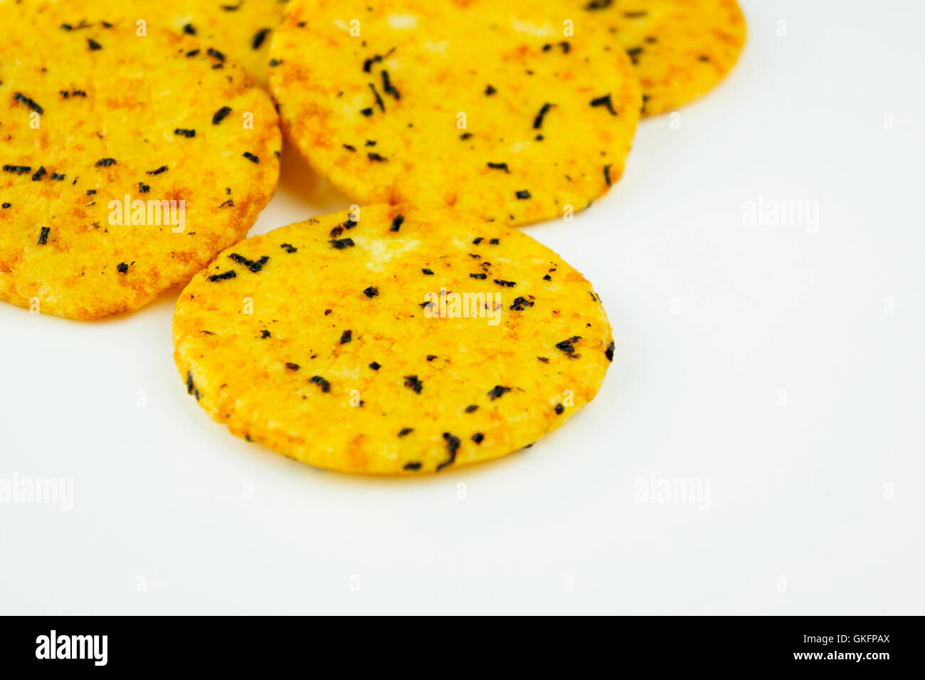 round golden cookies Stock Photo - Alamy