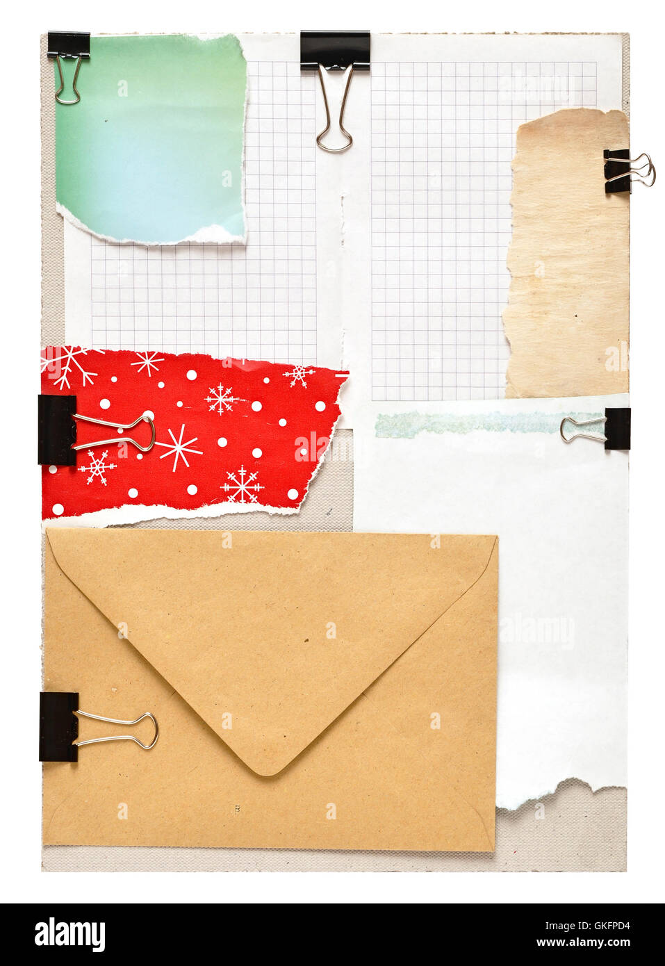 vintage notes over grey cardboard background Stock Photo - Alamy