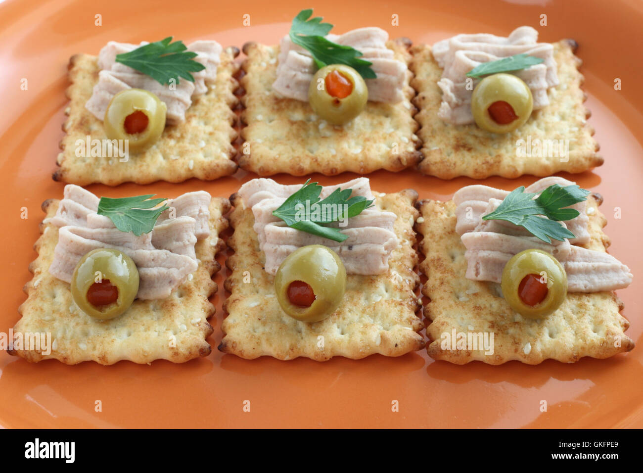 canape with turkey paste Stock Photo - Alamy