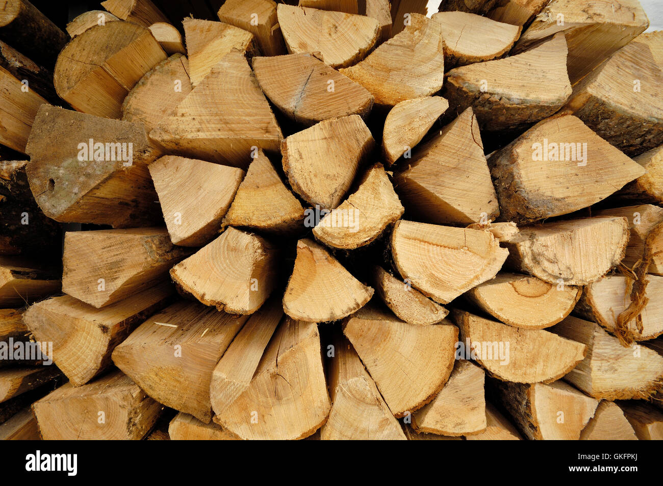 Stack of chopped fire wood Stock Photo - Alamy