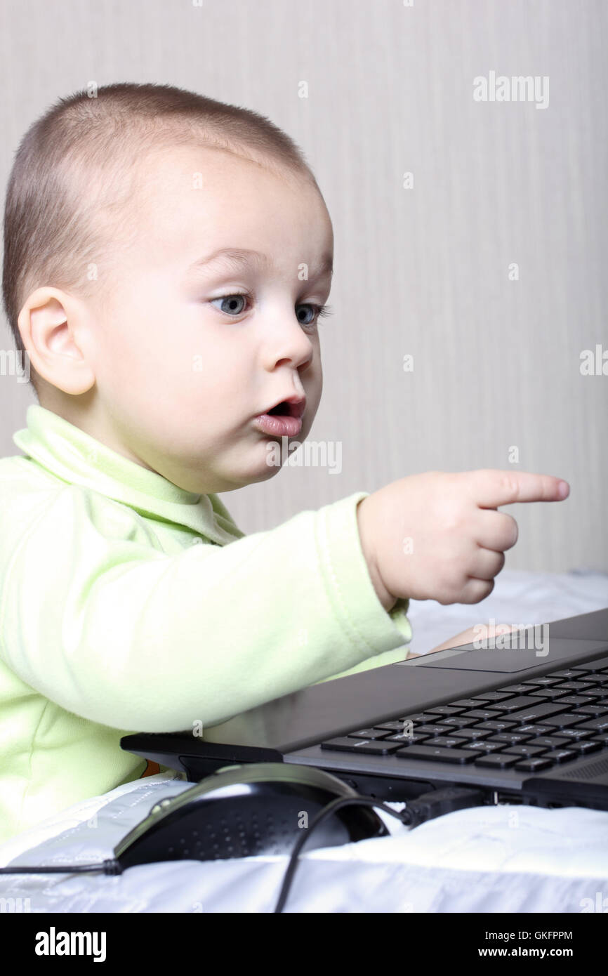 child working at a computer Stock Photo - Alamy