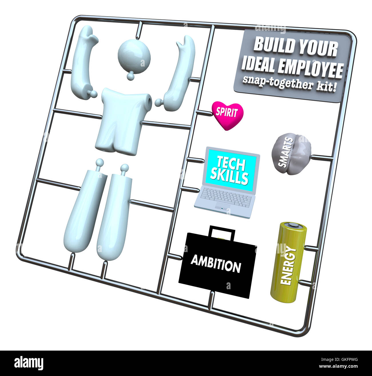 Perfect employee illustration Cut Out Stock Images & Pictures - Alamy