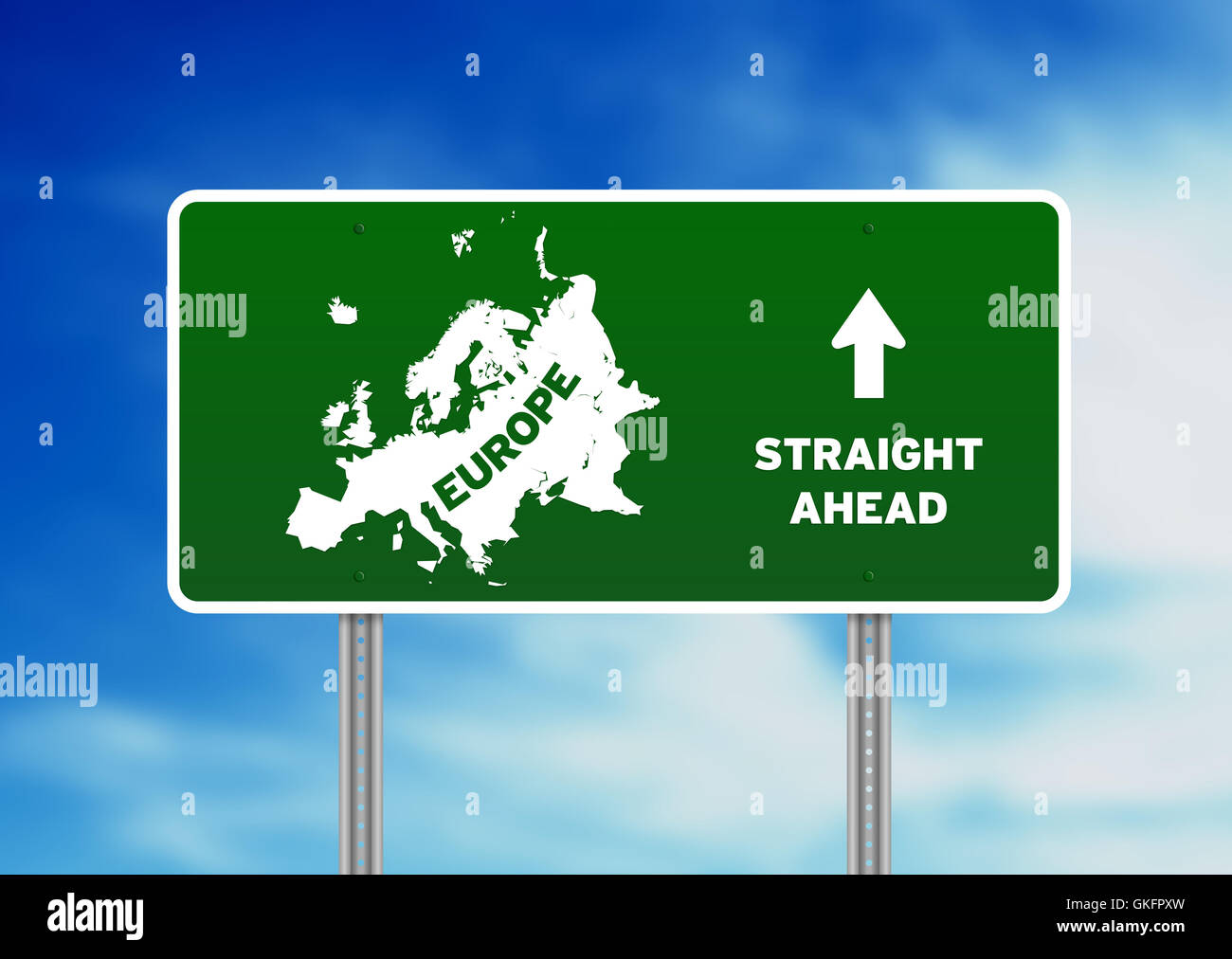 Europe Highway Sign Stock Photo - Alamy