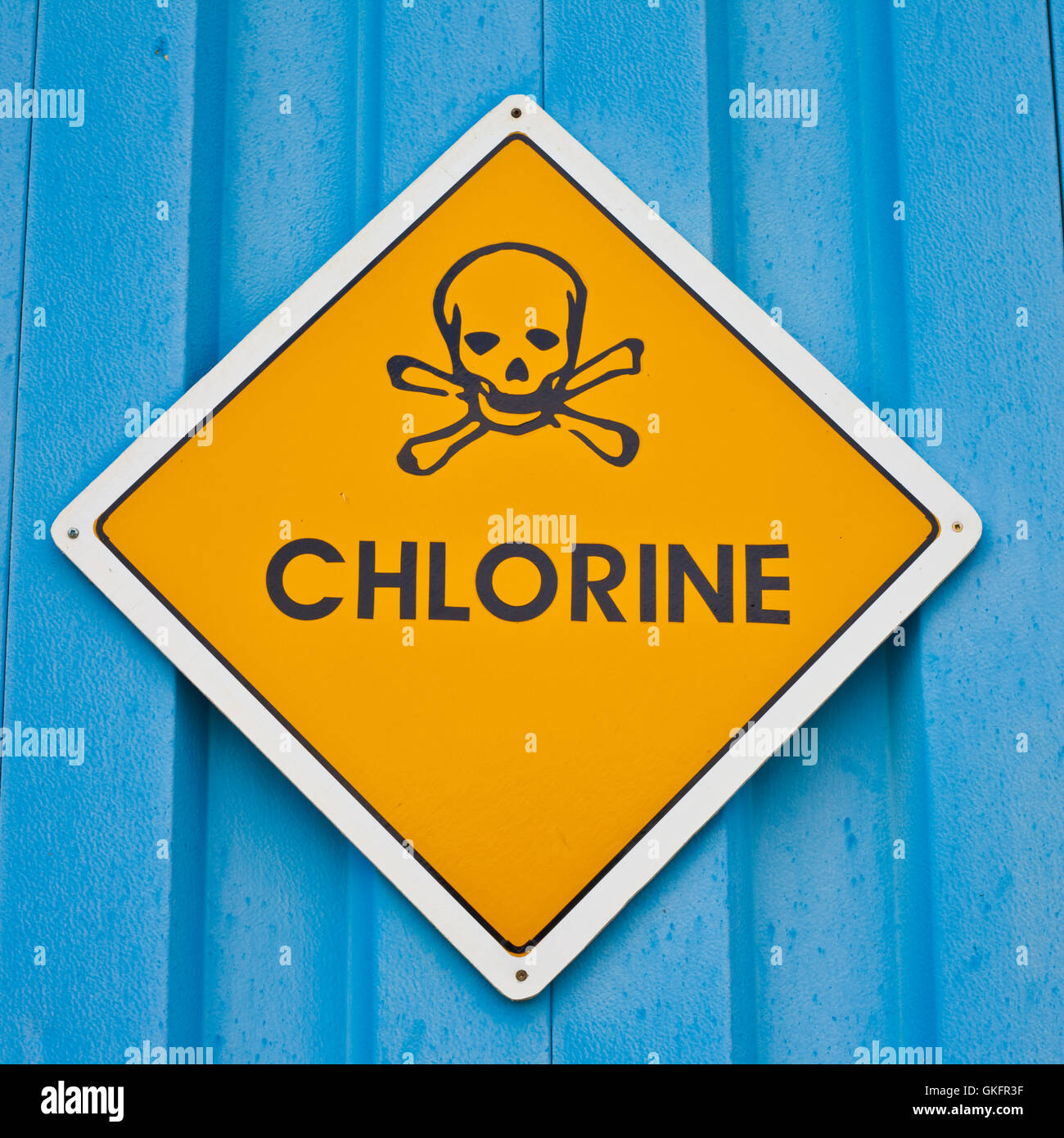 Chlorine warning sign Stock Photo - Alamy