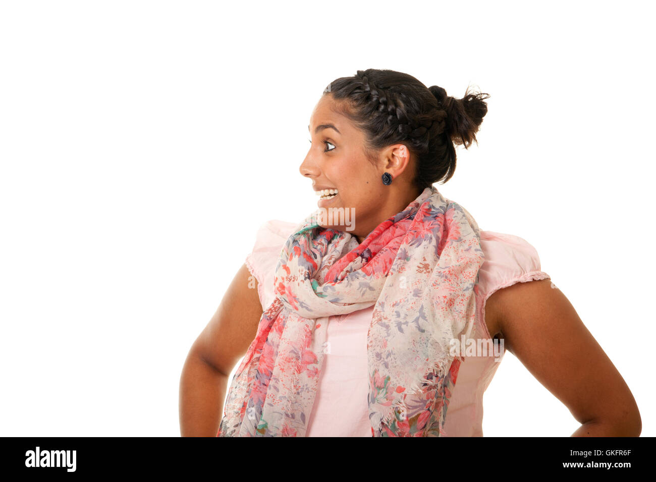 scared indian woman profile Stock Photo - Alamy