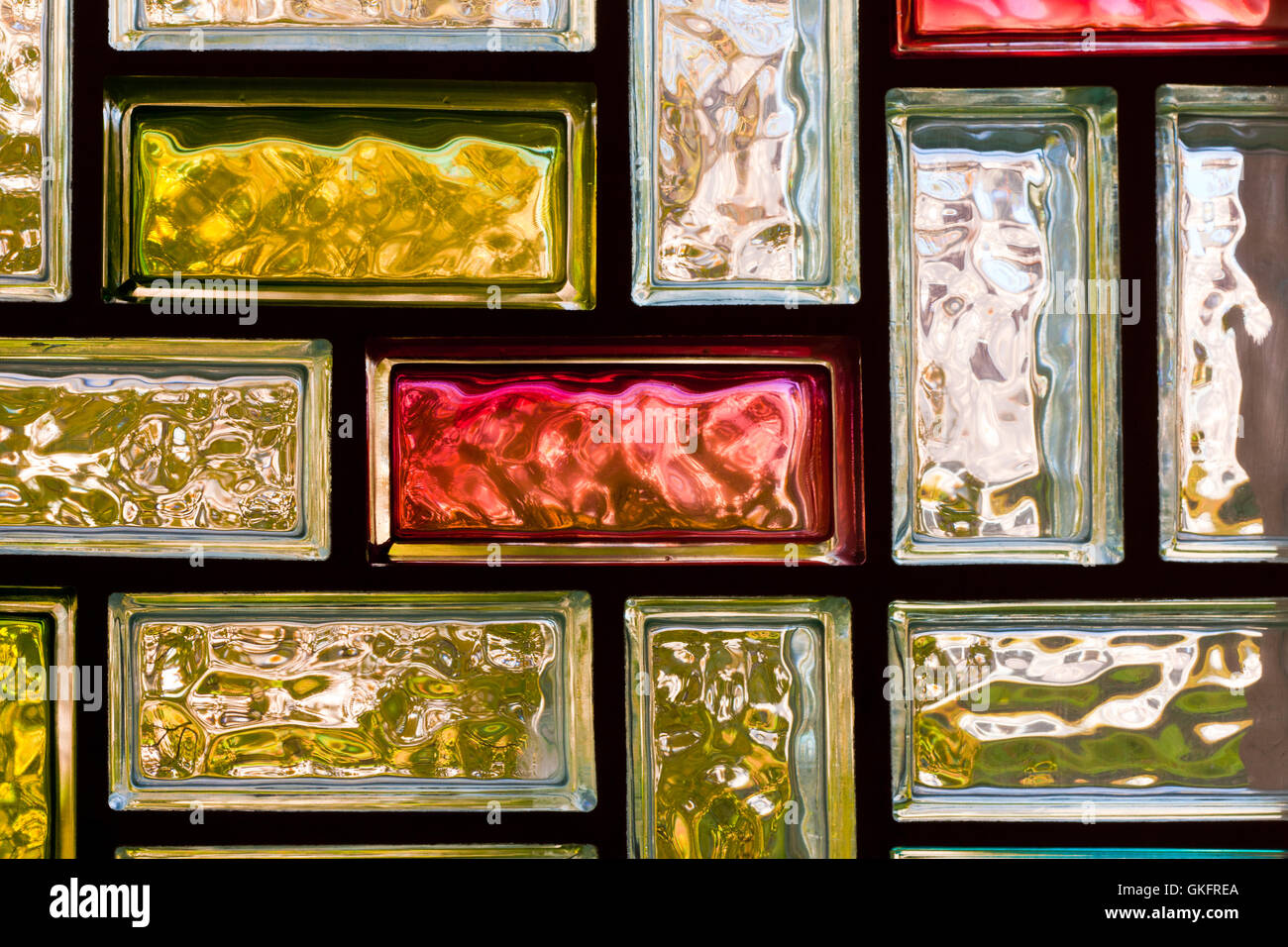 Colorful glass bricks Stock Photo - Alamy