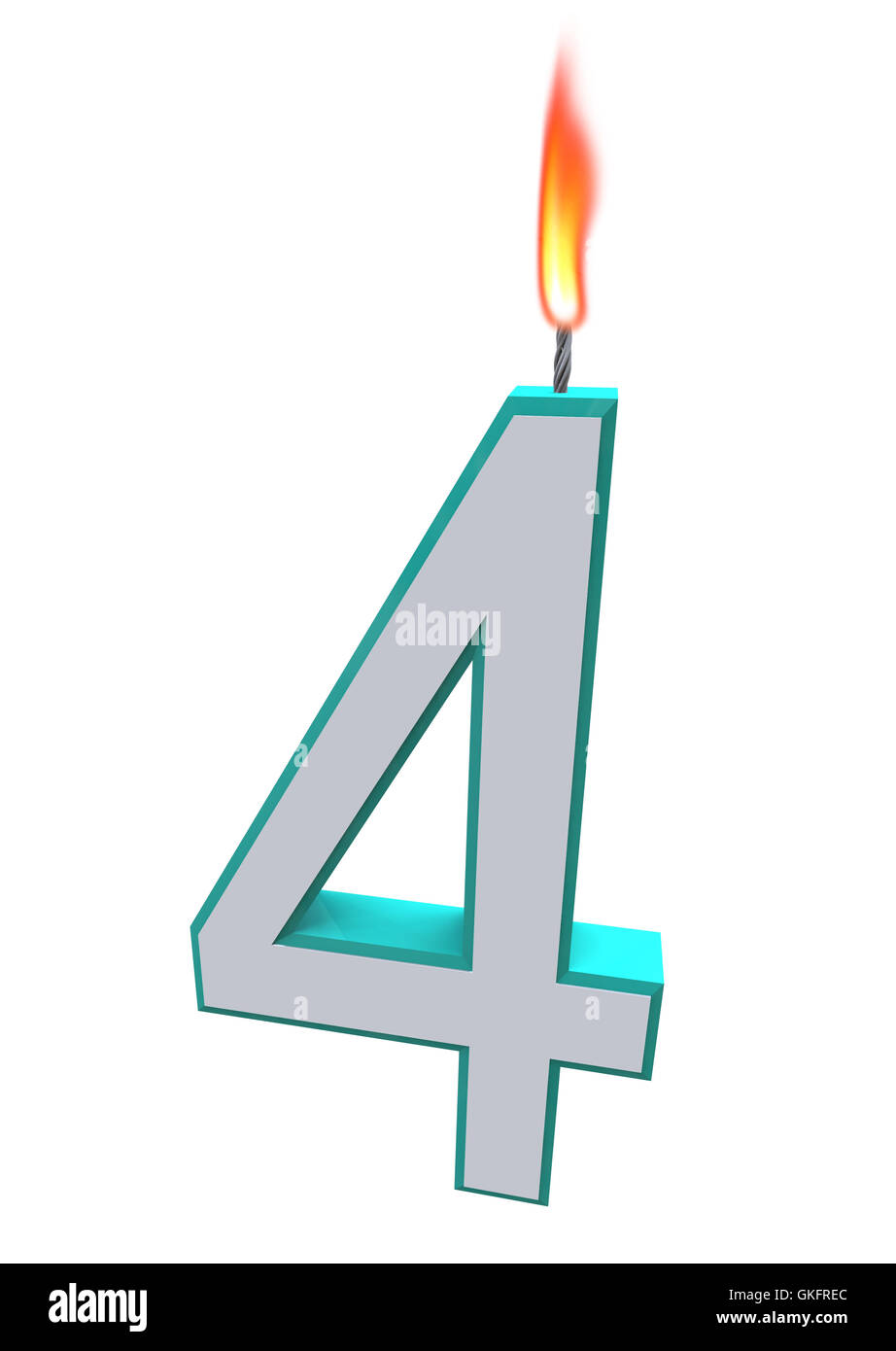 Number Four Candle Stock Photo - Alamy