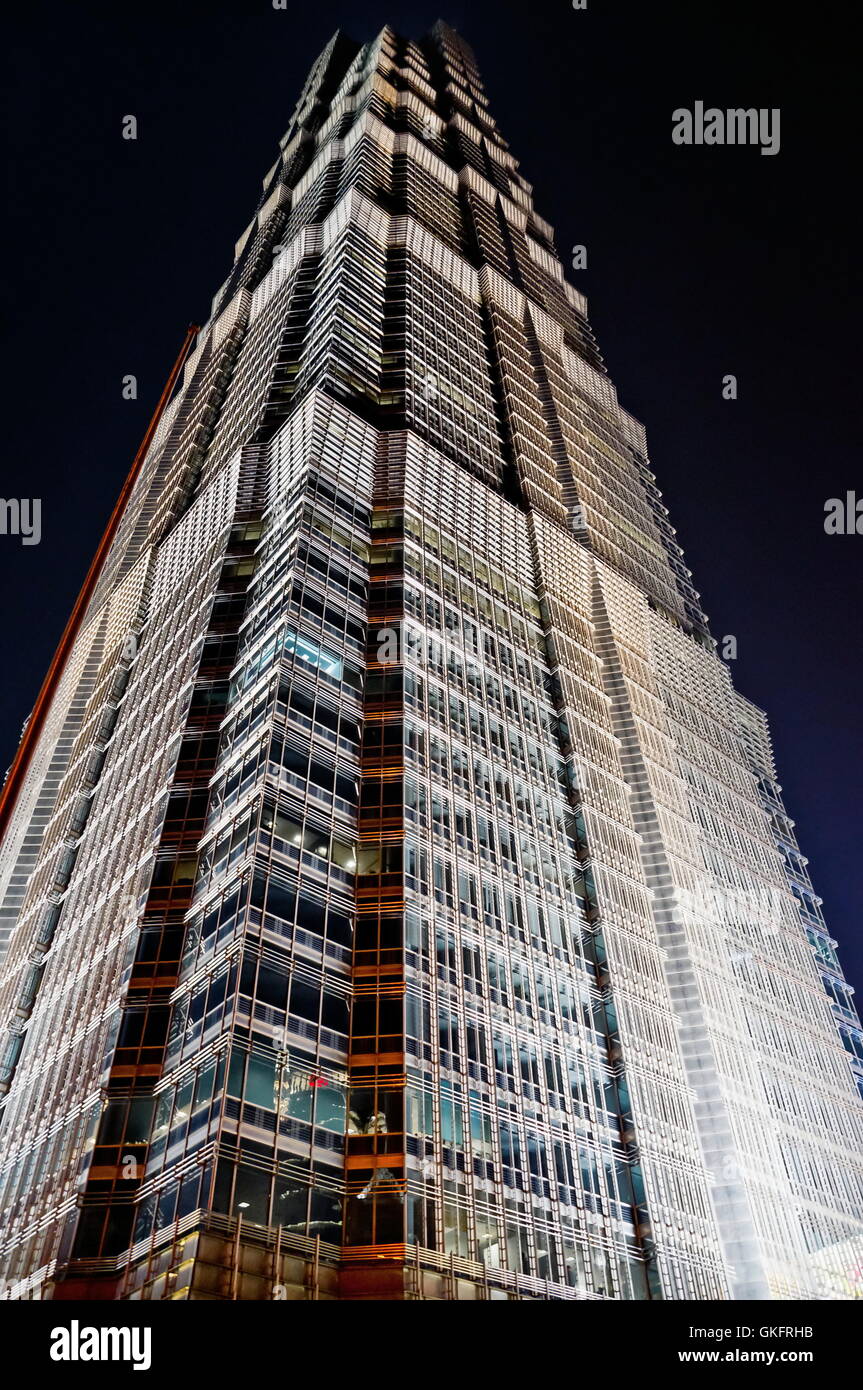 Skyscraper at Night Stock Photo - Alamy