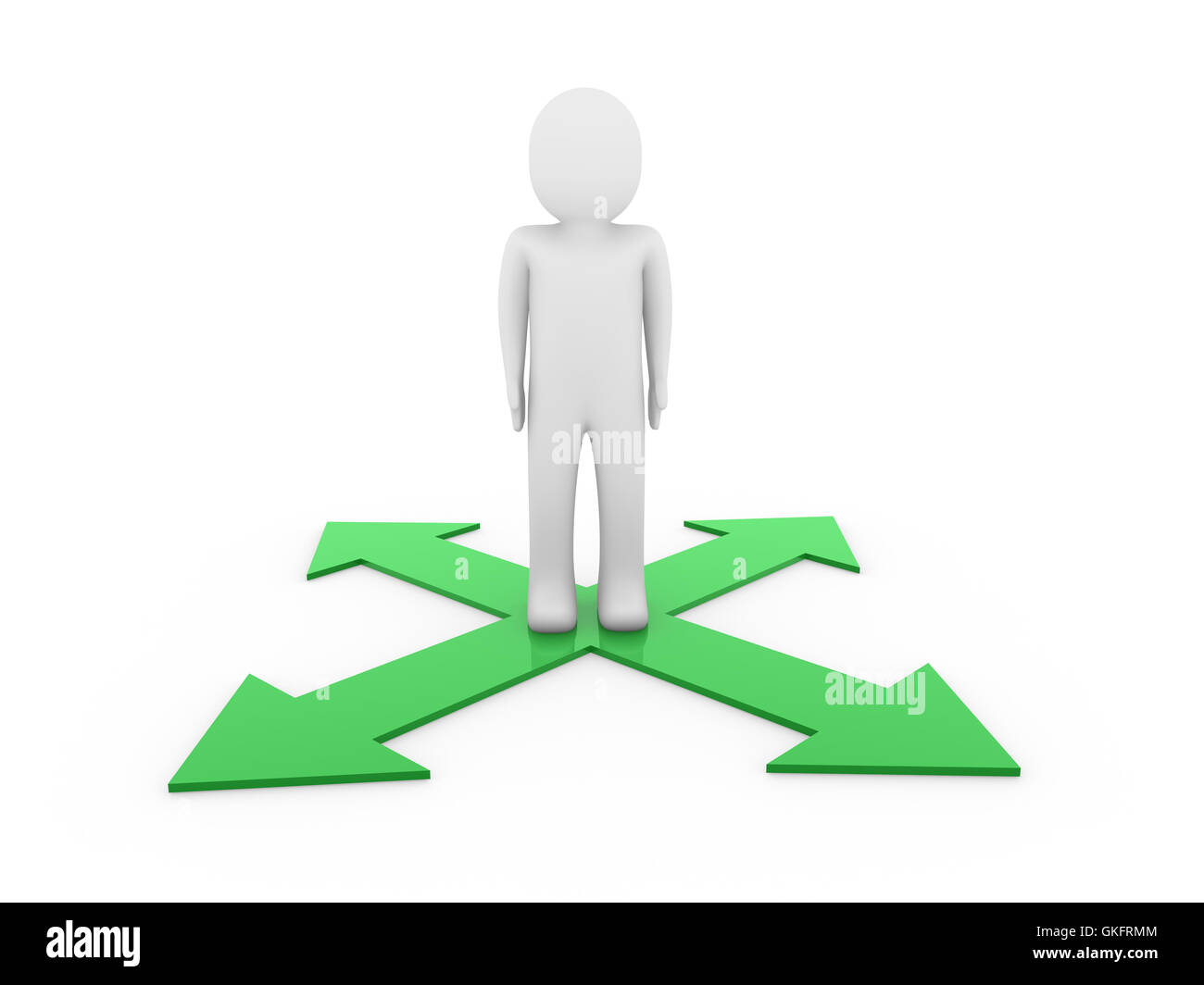 3d man human arrow green way Stock Photo - Alamy