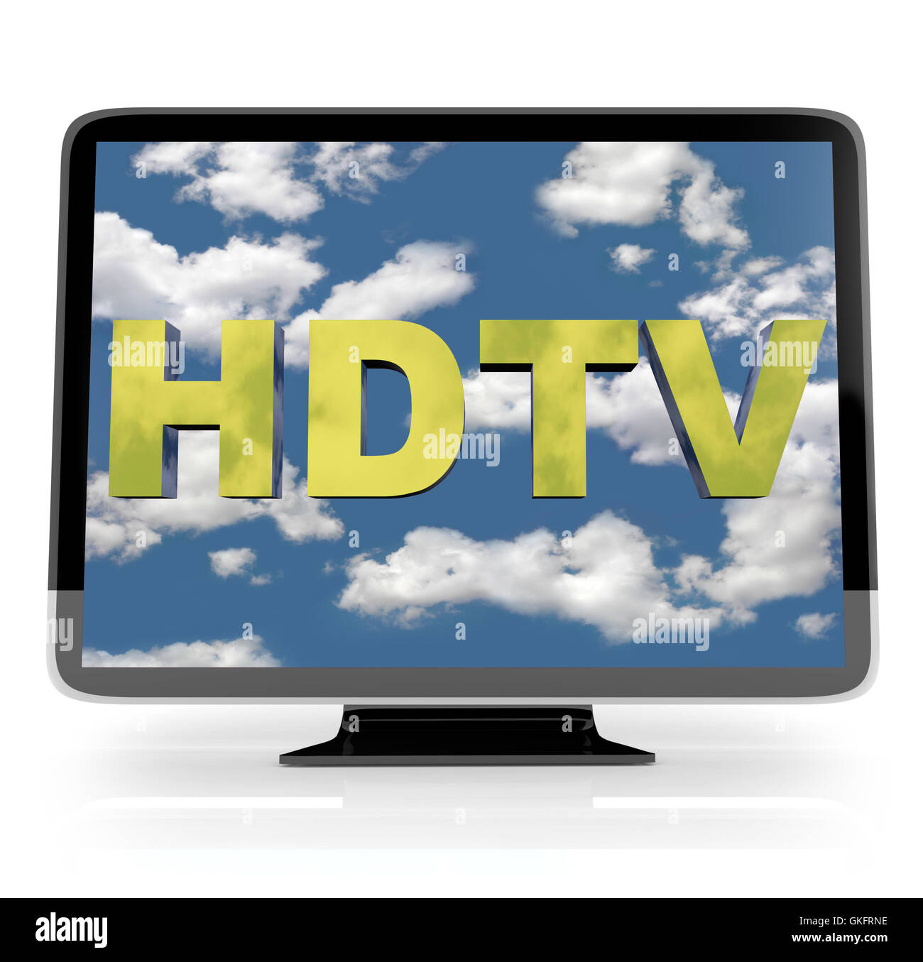 HDTV Flatscreen Display on White Stock Photo - Alamy