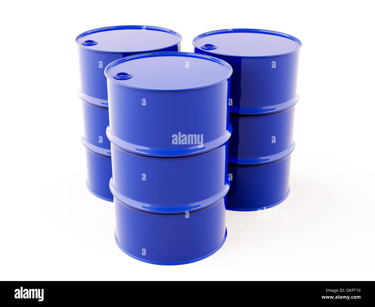 Blue metal barrel Stock Photo - Alamy