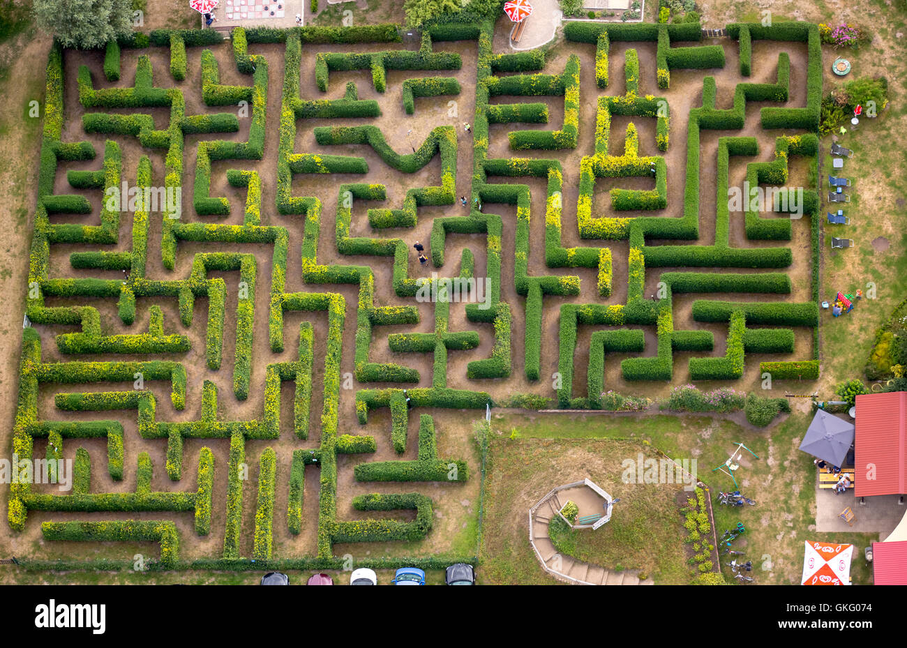 Aerial view, hedge maze, labyrinth, maze Bollewick, Bollewick ... Aerial view, hedge maze, labyrinth, maze Bollewick, Bollewick ...