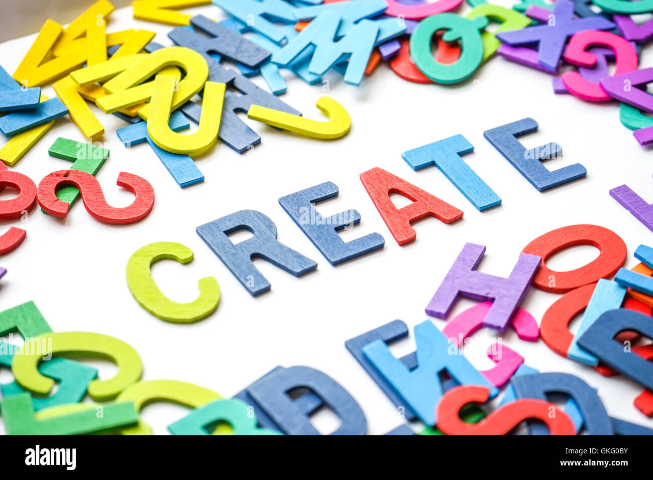 colorful wooden letter with white background Stock Photo - Alamy