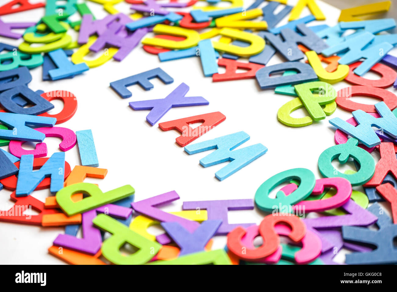 colorful wooden letter with white background Stock Photo - Alamy