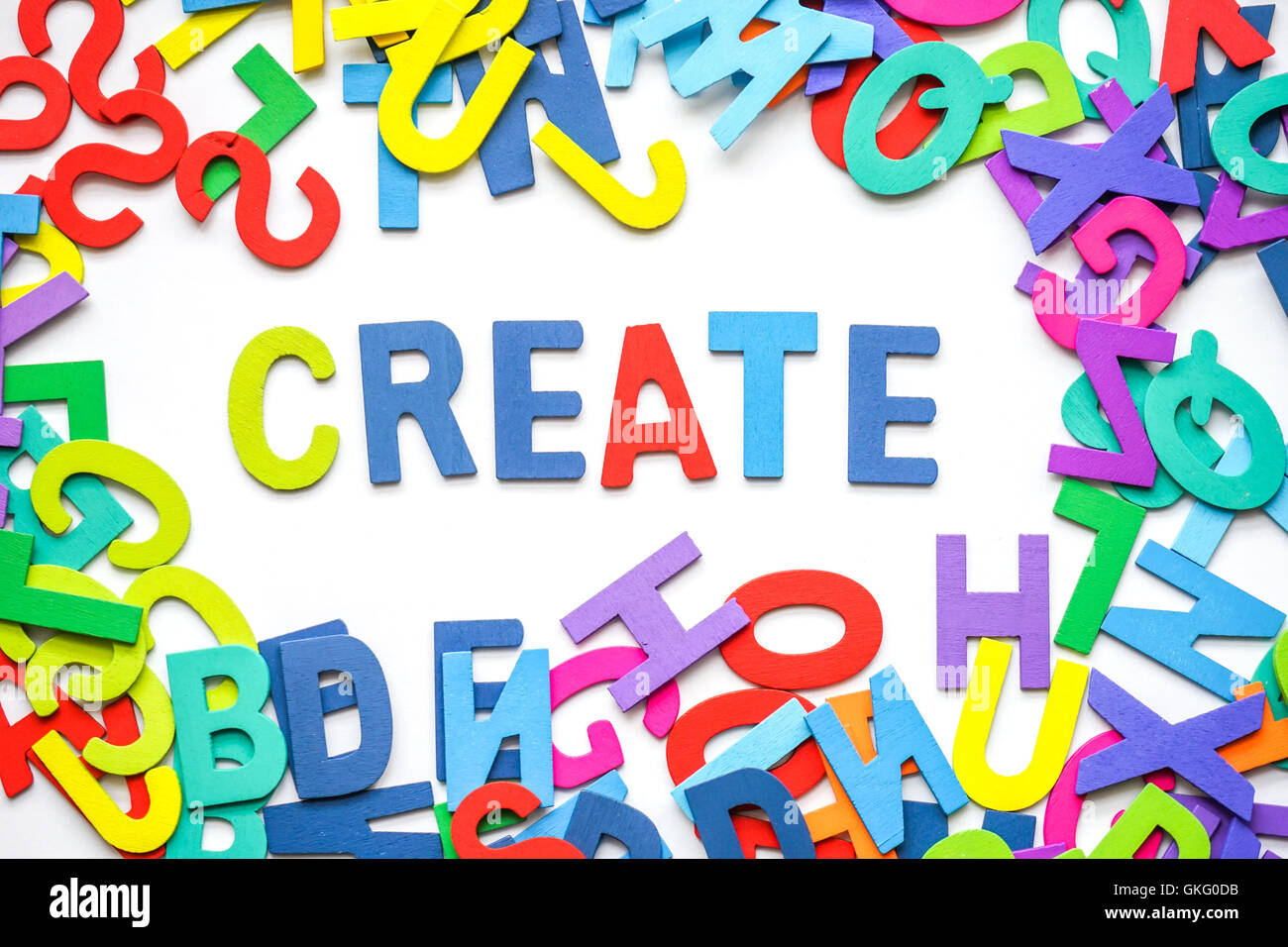 colorful wooden letter with white background Stock Photo - Alamy