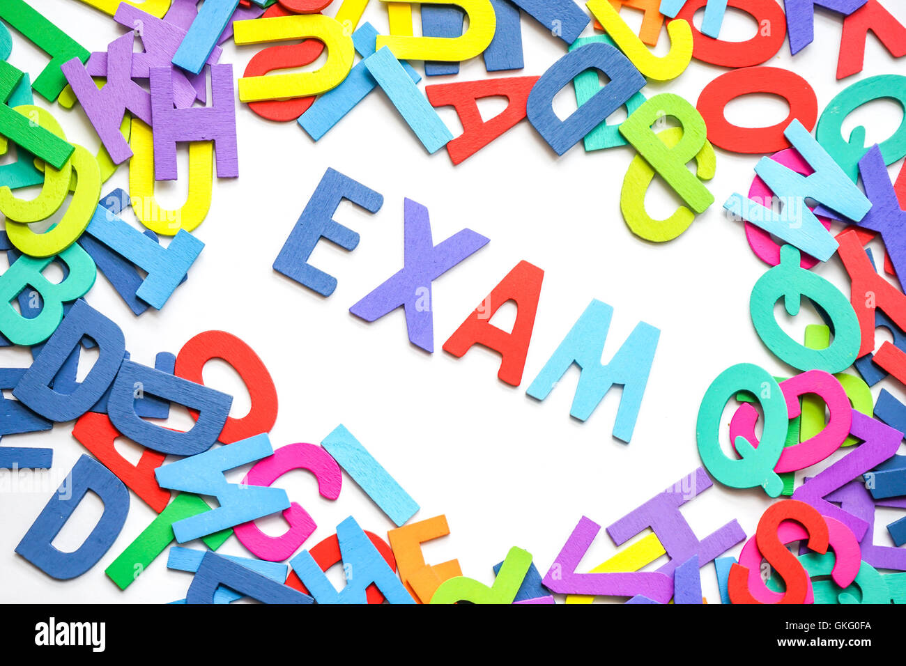 colorful wooden letter with white background Stock Photo - Alamy