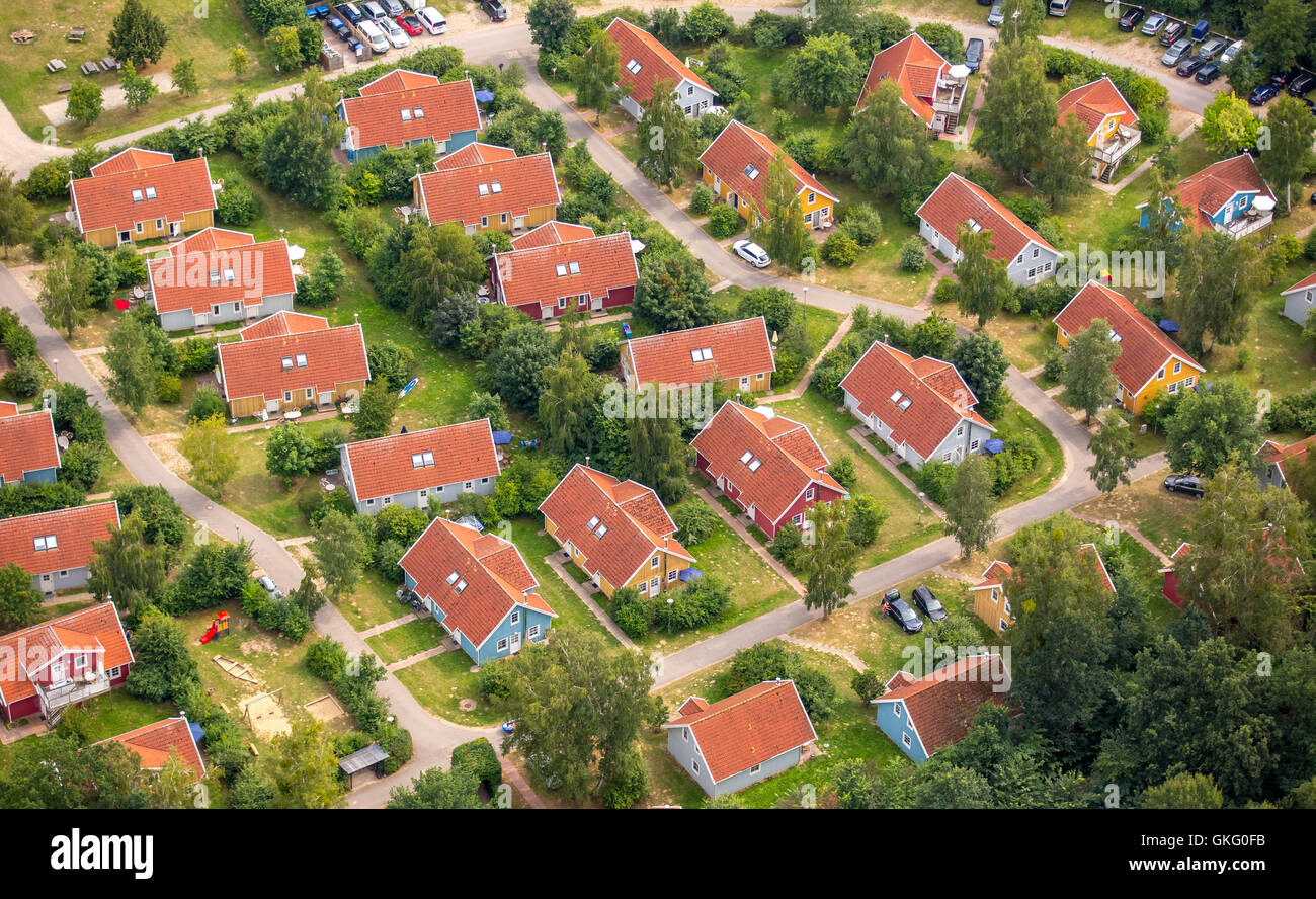 Aerial view, Holiday village Müritzufer, natural Holiday Park, camping ...