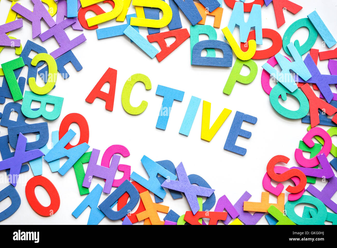 colorful wooden letter with white background Stock Photo - Alamy