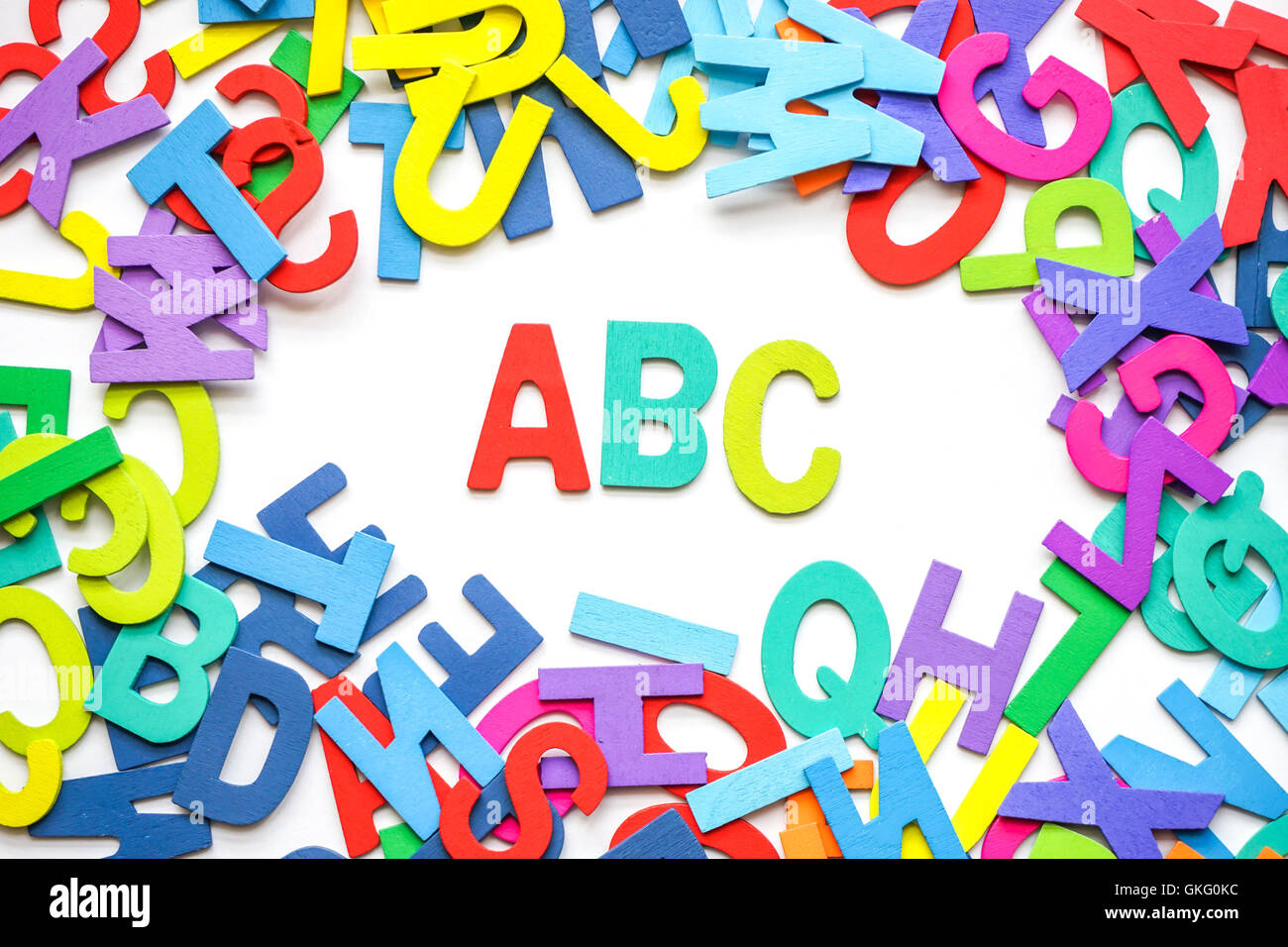 colorful wooden letter with white background Stock Photo - Alamy
