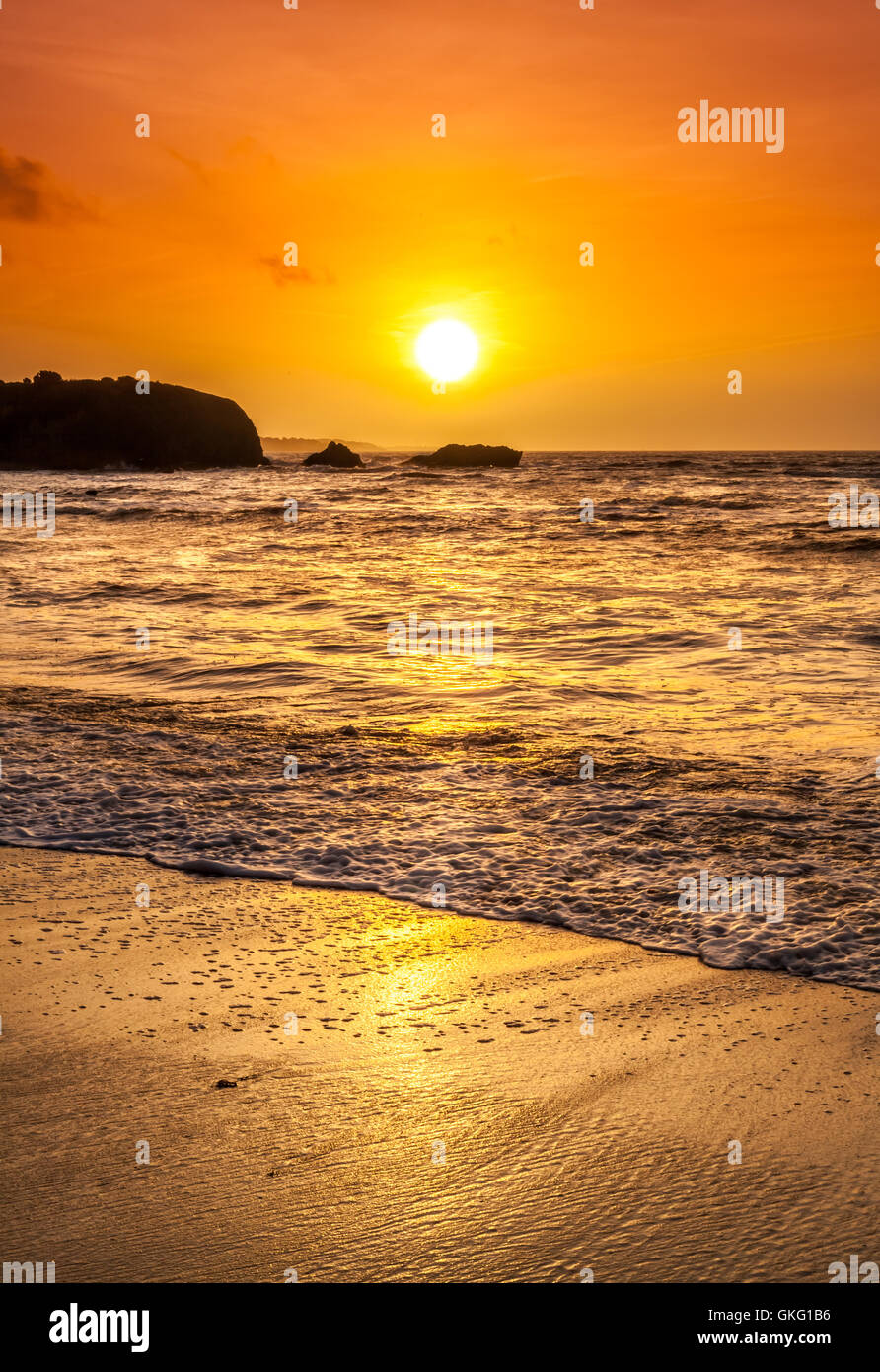 sunset beach seaside Stock Photo - Alamy