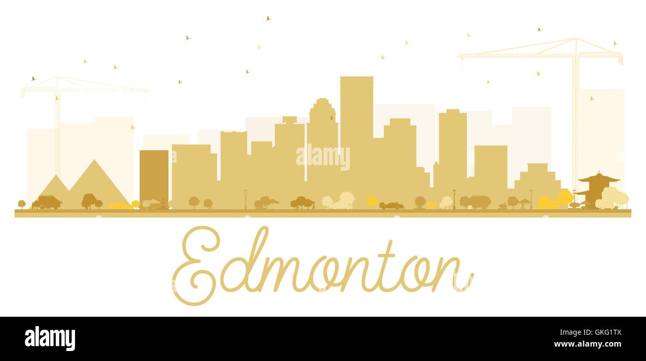 Edmonton City skyline golden silhouette. Vector illustration. Simple ...