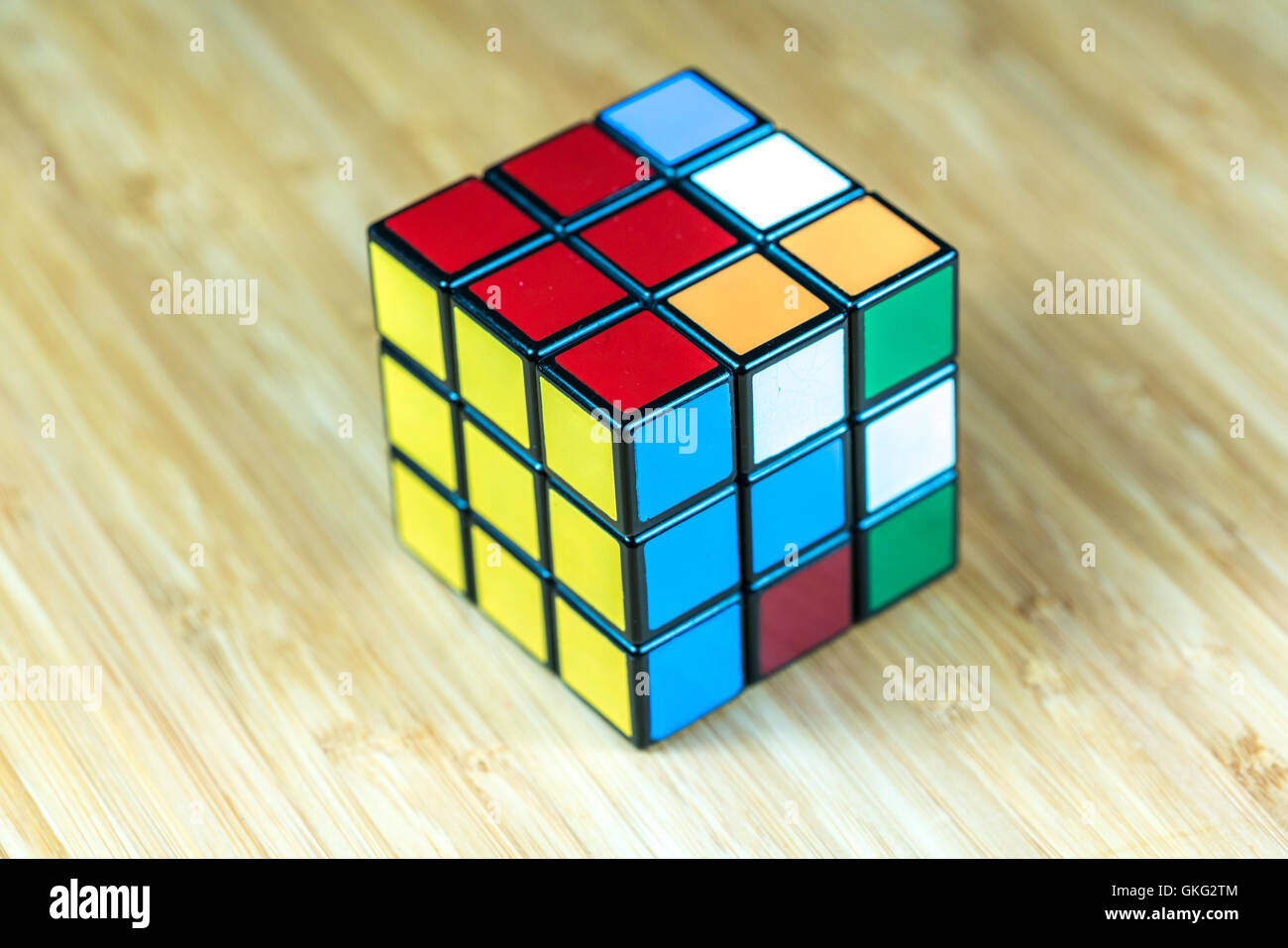 SELANGOR, MALAYSIA - JUN 11, 2016: Rubik's 3x3x3 classic cube on a ...