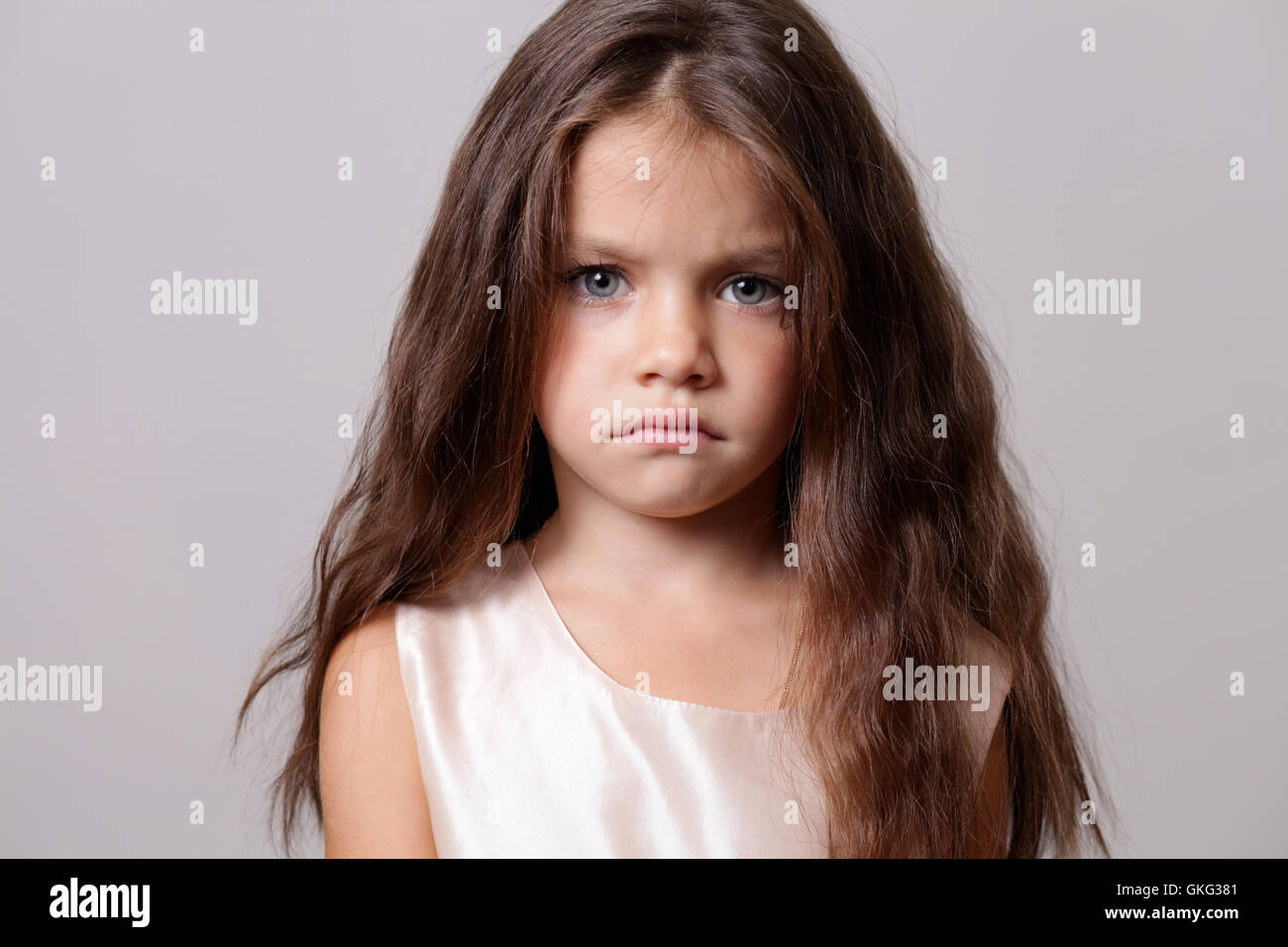 Closeup portrait of angry little girl Stock Photo - Alamy