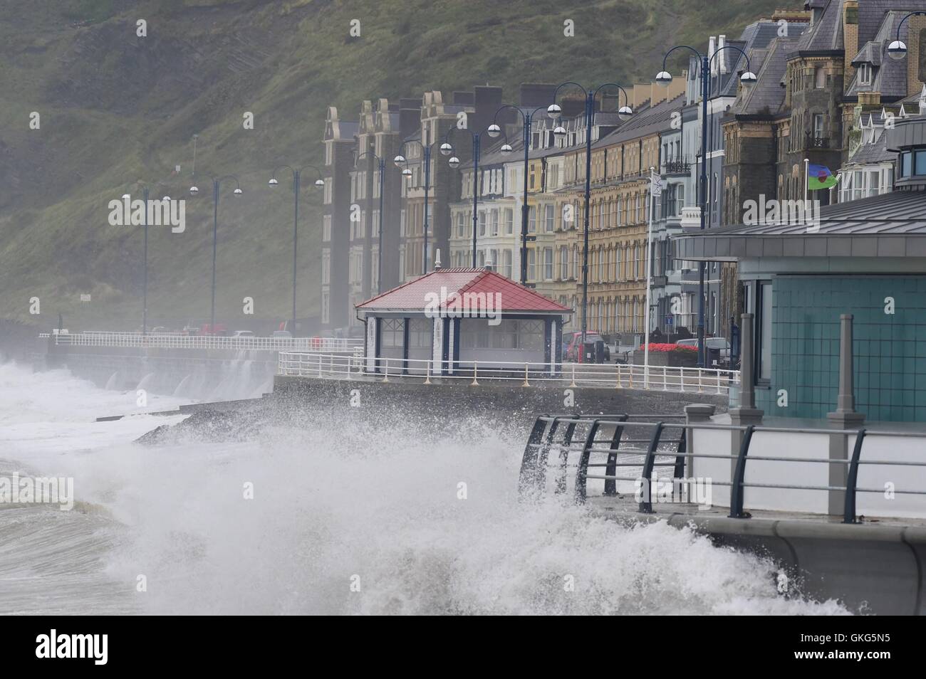 Aberystwyth Wales UK, Saturday 20 August 2016 At gale force winds and ...
