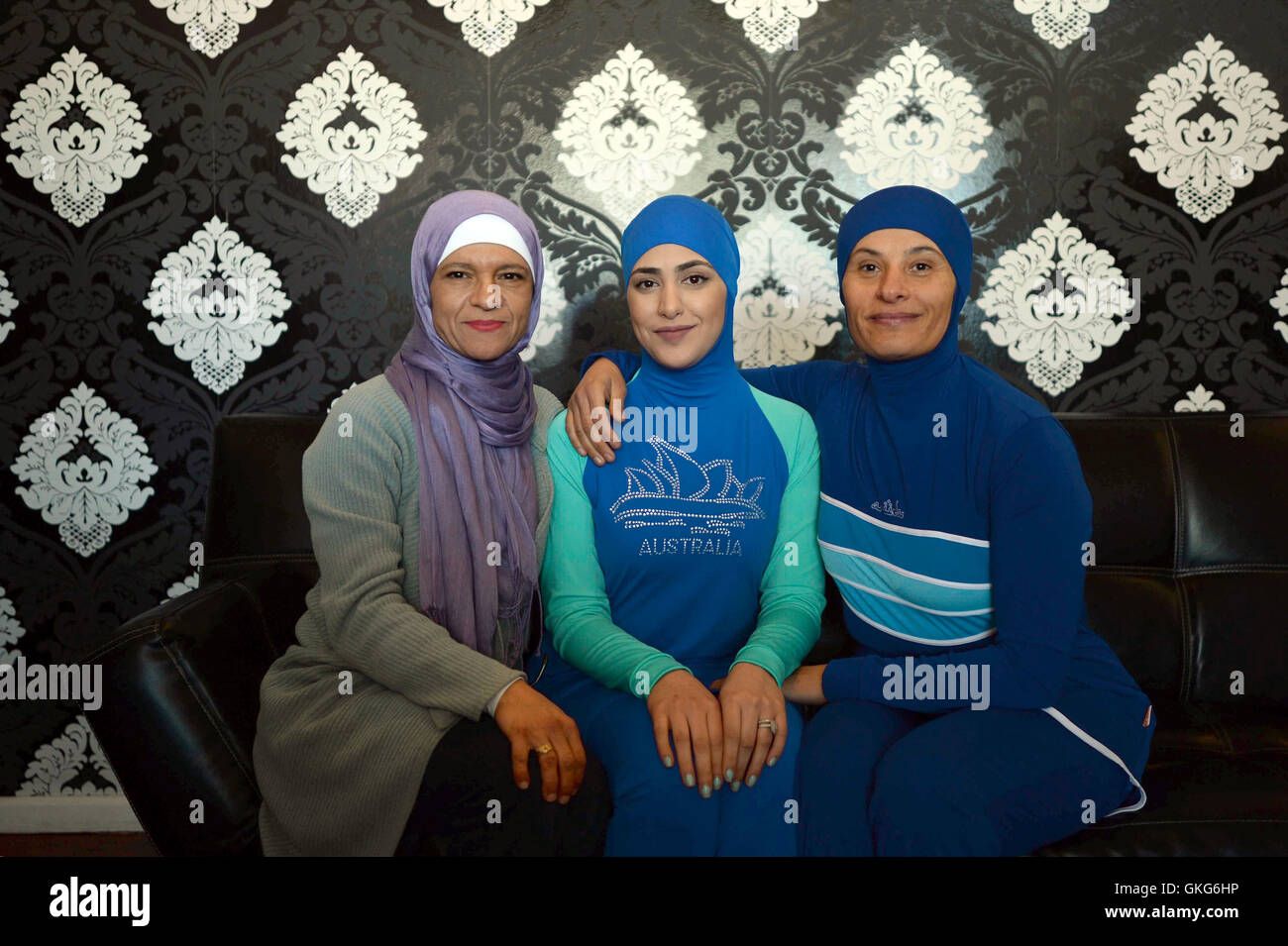 Sydney, Australia. 20th Aug, 2016. Aheda Zanetti (l-r) poses with Salma ...