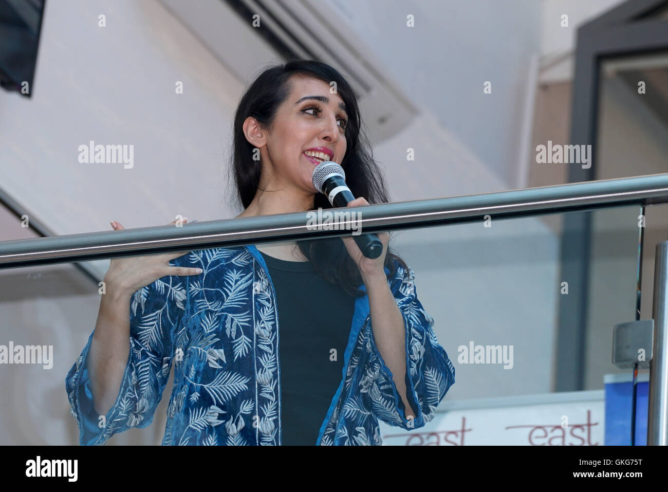 London, England, UK. 20th Aug, 2016. Presenter Anika Choudhary welcome ...