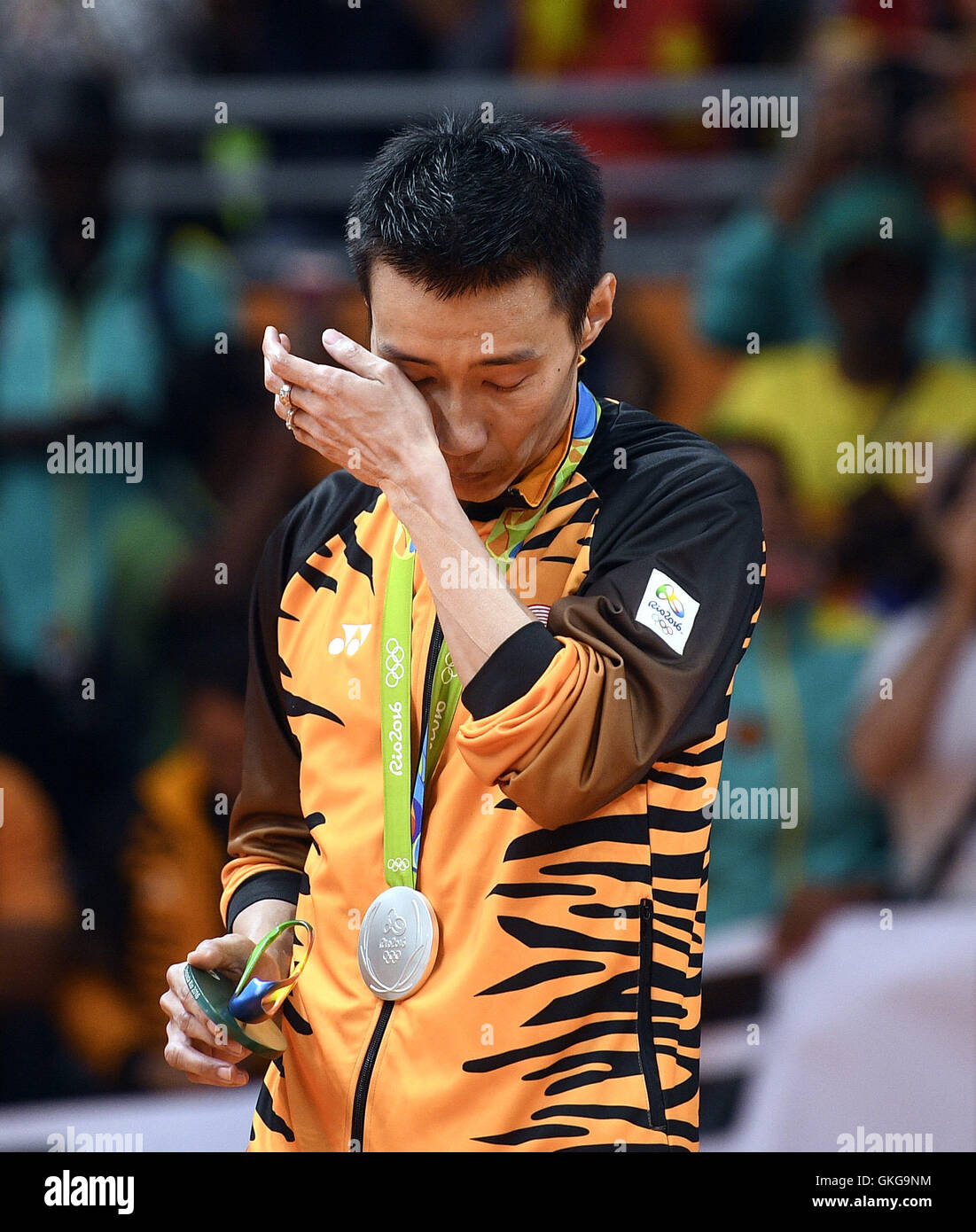 Rio De Janeiro, Brazil. 20th Aug, 2016. Malaysia's Lee Chong Wei cries ...