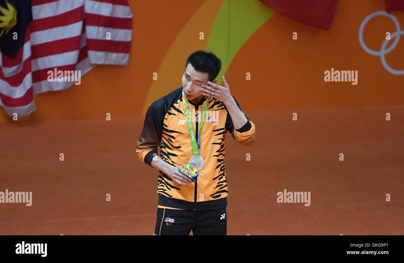 Rio De Janeiro, Brazil. 20th Aug, 2016. Malaysia's Lee Chong Wei cries ...