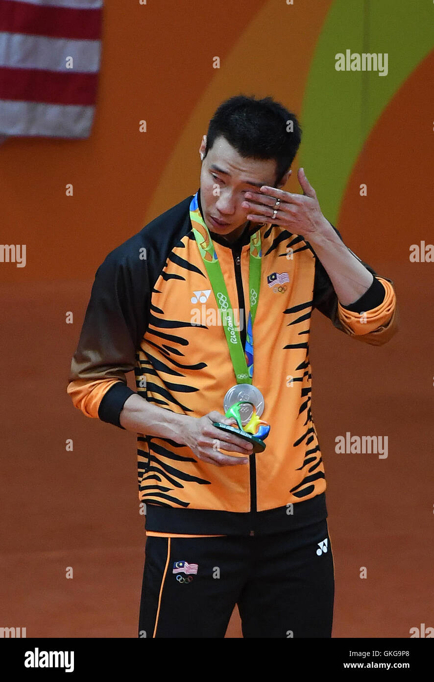 Rio De Janeiro, Brazil. 20th Aug, 2016. Malaysia's Lee Chong Wei cries ...