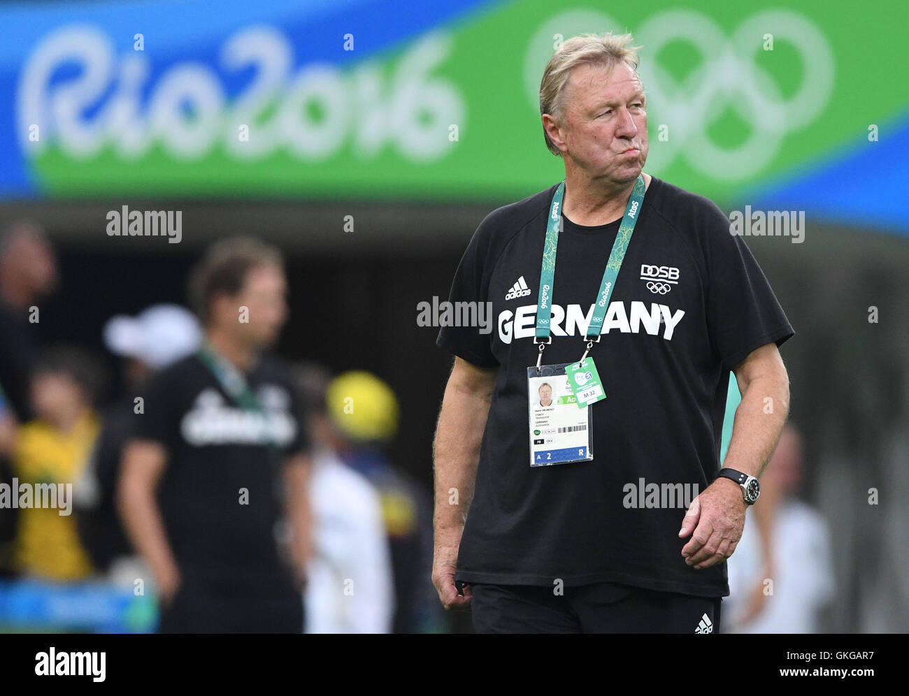 Rio de Janeiro, Brazil. 20th Aug, 2016. Coach Horst Hrubesch of Germany ...