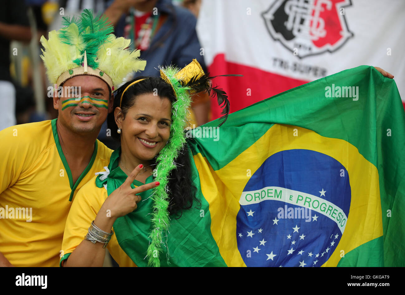 Germany and brazil fans in the stands hi-res stock photography and ...