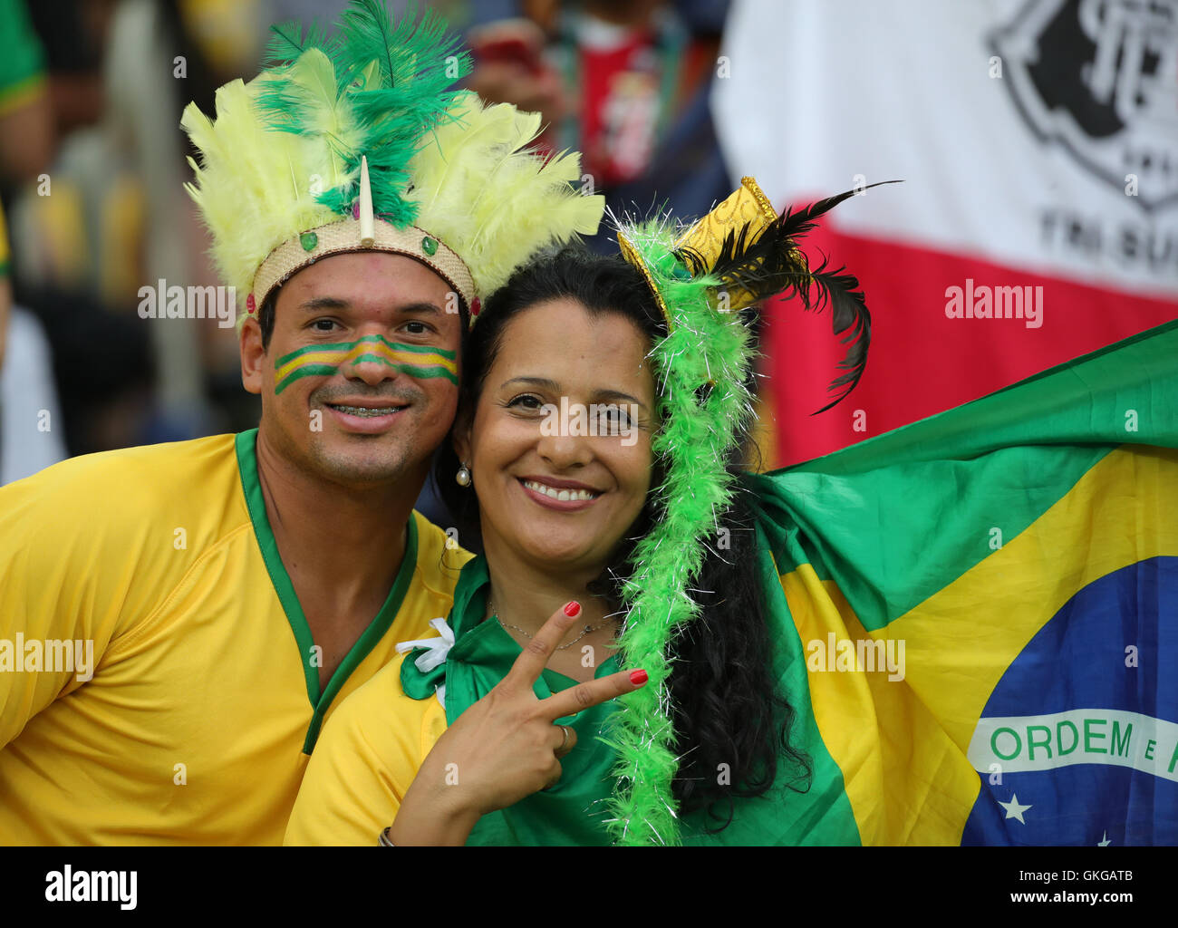Rio de Janeiro, Brazil. 20th Aug, 2016. Fans of Brazil seen in the ...