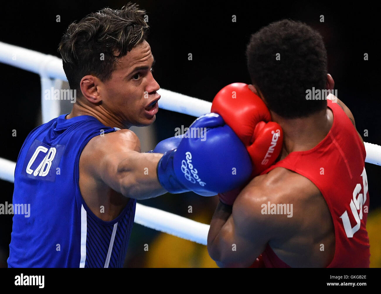 Rio De Janeiro, Brazil. 20th Aug, 2016. Cuba's Robeisy Ramirez (L ...