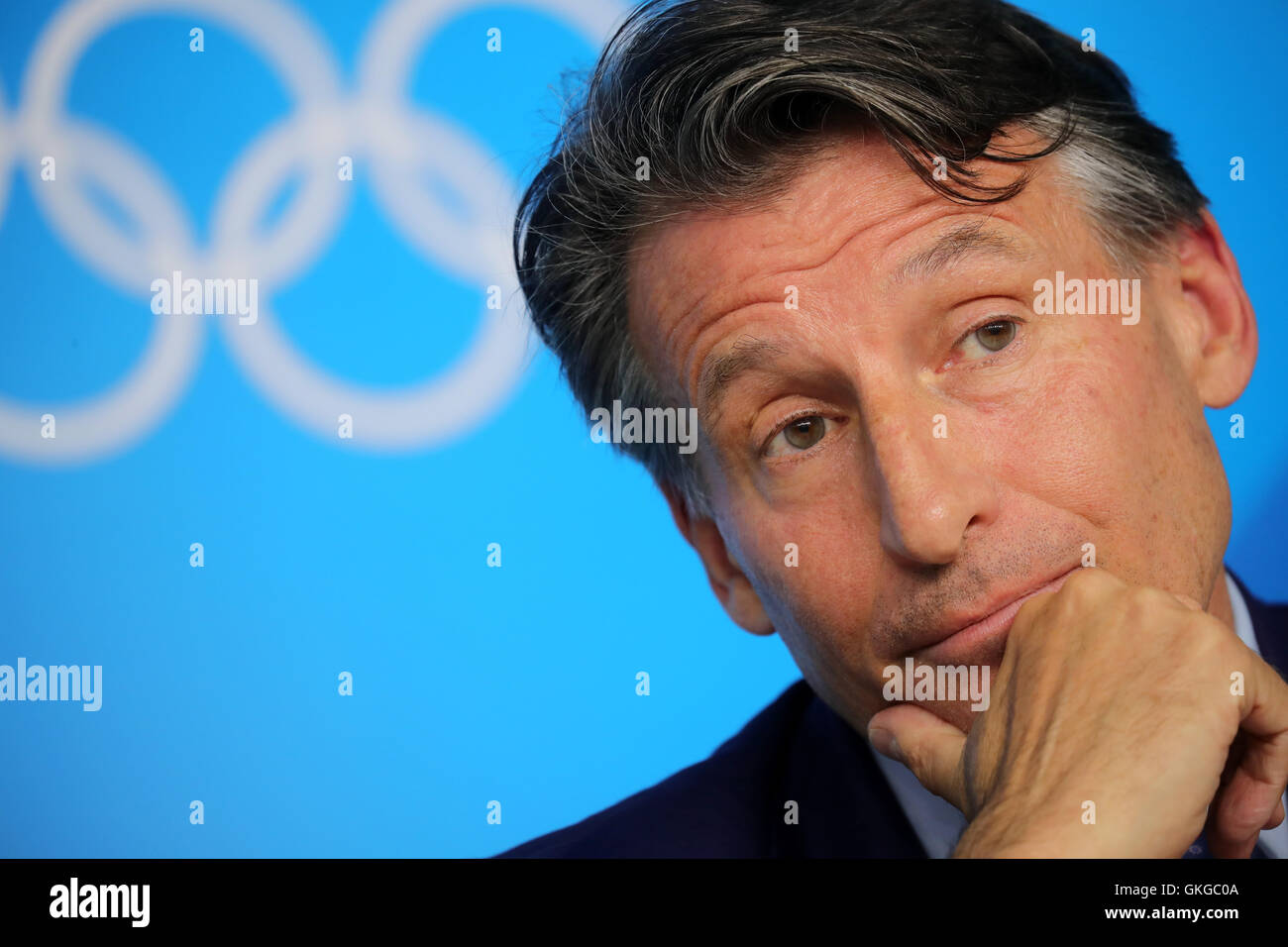 Rio de Janeiro, Brazil. 20th Aug, 2016. IAAF President Sebastian Coe ...