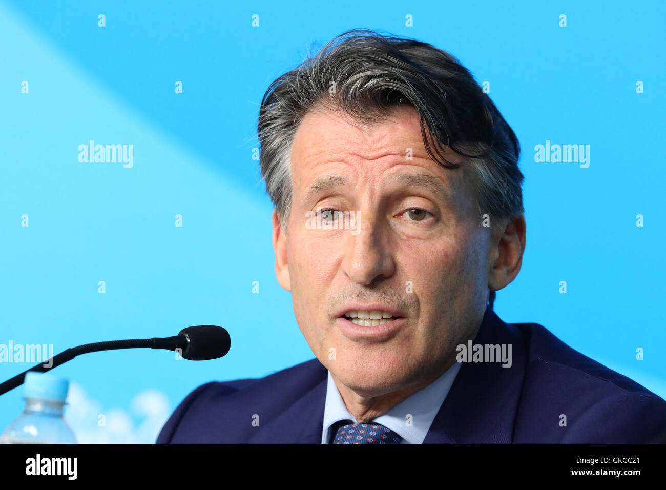 Rio de Janeiro, Brazil. 20th Aug, 2016. IAAF President Sebastian Coe ...
