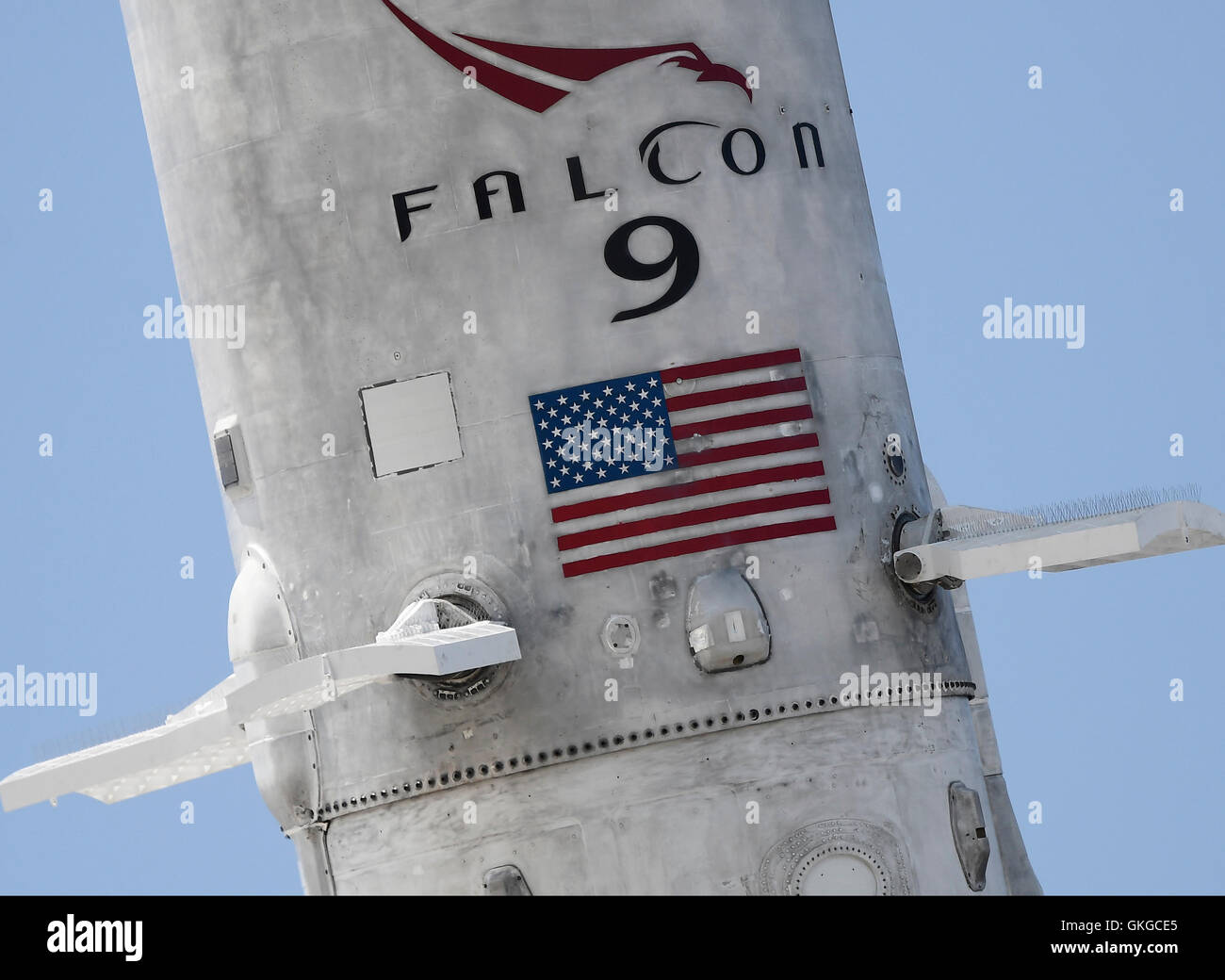 Hawthorne CA. 20th Aug, 2016. SpaceX first Falcon 9 rocket that launch ...
