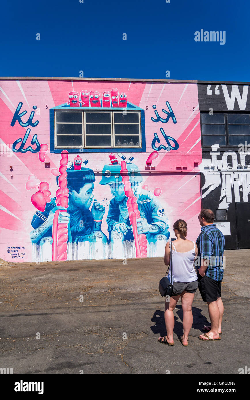 Mural depicting kids smoking, Vancouver Mural Festival, Vancouver, B.C ...