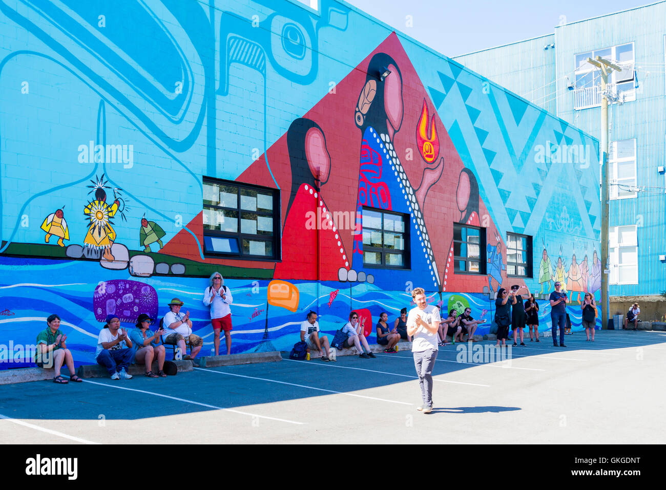 First nations mural vancouver mount pleasant neighbourhood hi-res stock ...