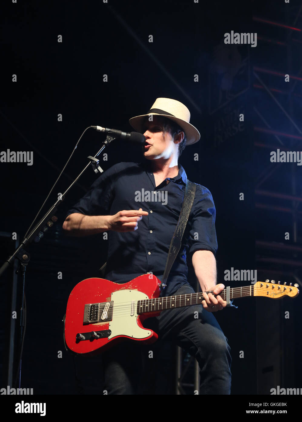 Rochdale, UK. 20th August, 2016. Jon Fratelli, singer with Scottish ...