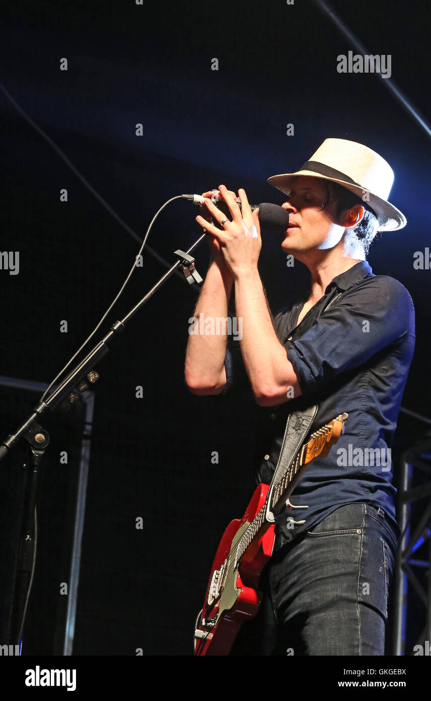 Rochdale, UK. 20th August, 2016. Jon Fratelli, singer with Scottish ...