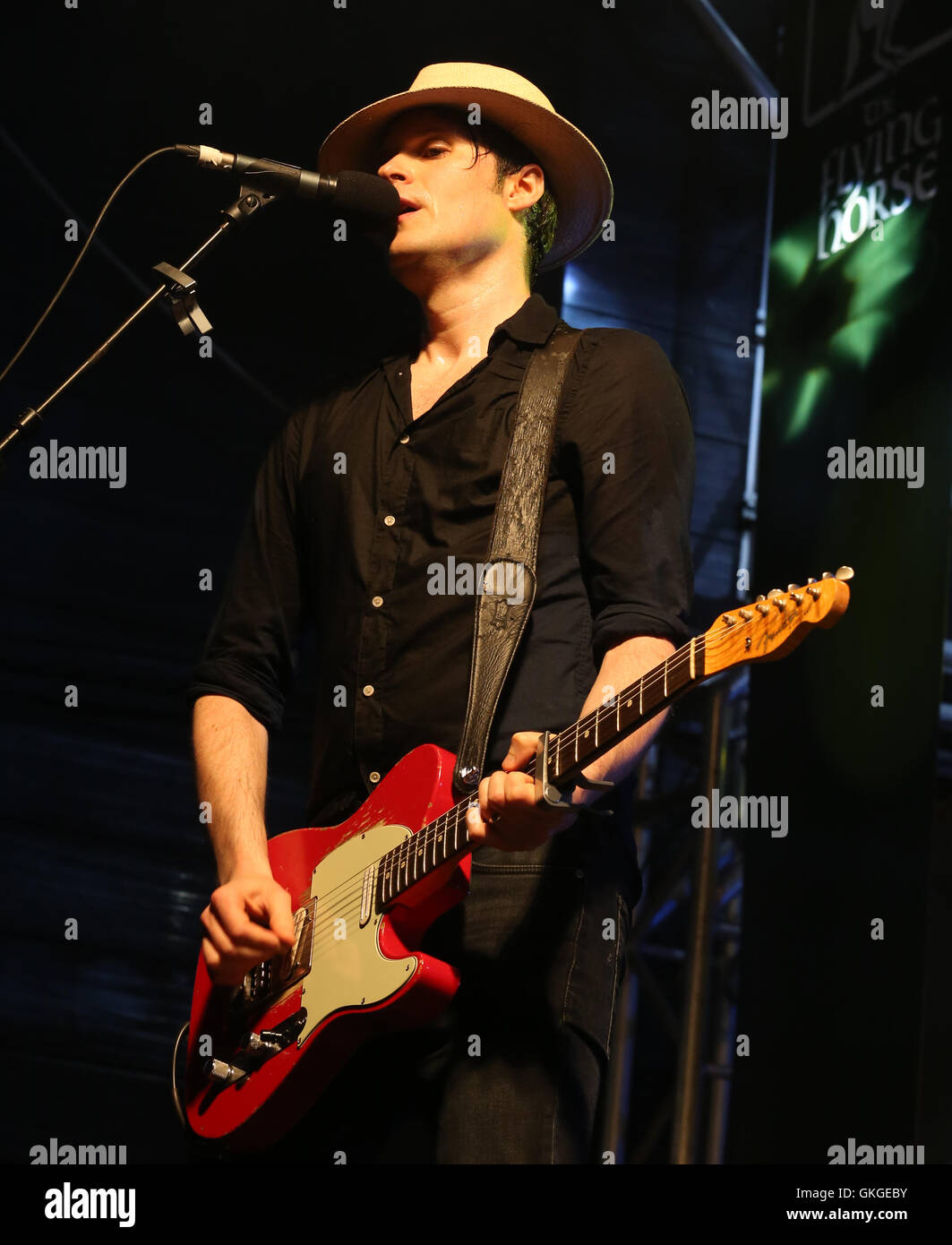 Rochdale, UK. 20th August, 2016. Jon Fratelli, singer with Scottish ...
